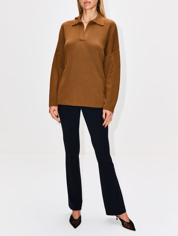 Louise Ribbed Polo Sweater | FFORME | elysewalker