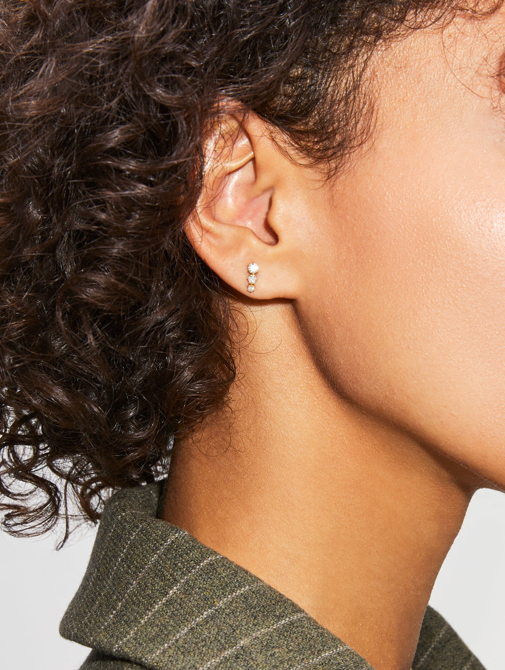 Ara Three Stone Studs | JADE TRAU | elysewalker