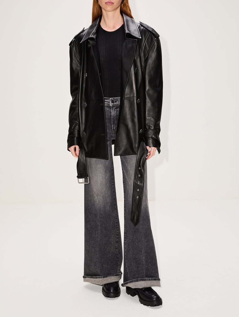 Oversized Leather Biker Jacket | ZEYNEP ARCAY | elysewalker