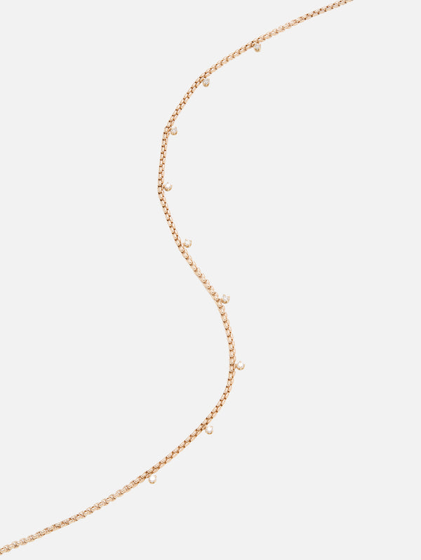 9 Prong Diamond Small Box Chain Necklace | ZOE CHICCO | elysewalker