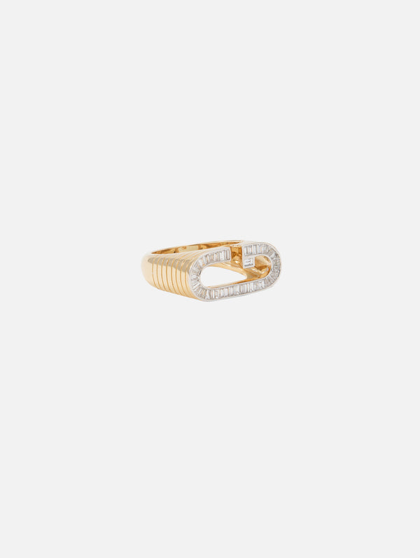Grandsize Diamond Encrusted Initial Ring | HELENA ROSE | elysewalker