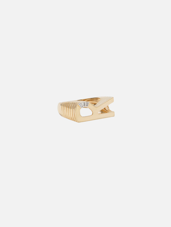 Grandsize Chunky Initial Ring | HELENA ROSE | elysewalker
