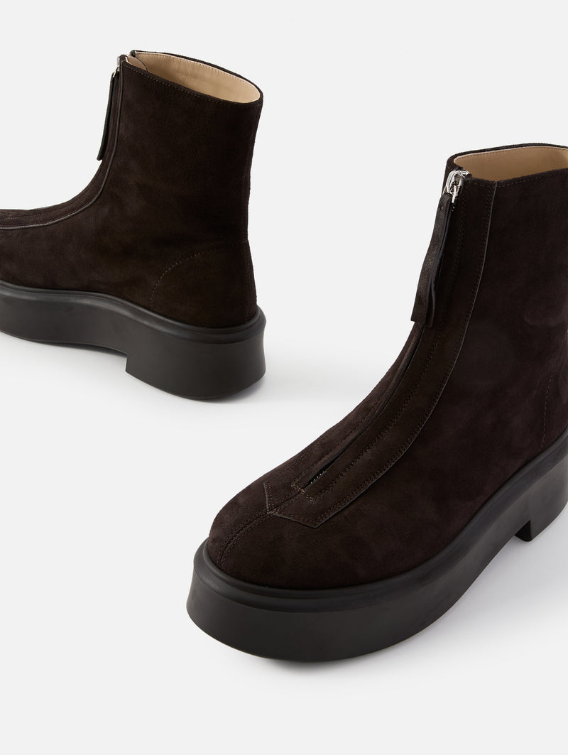 flat ankle boots with zip