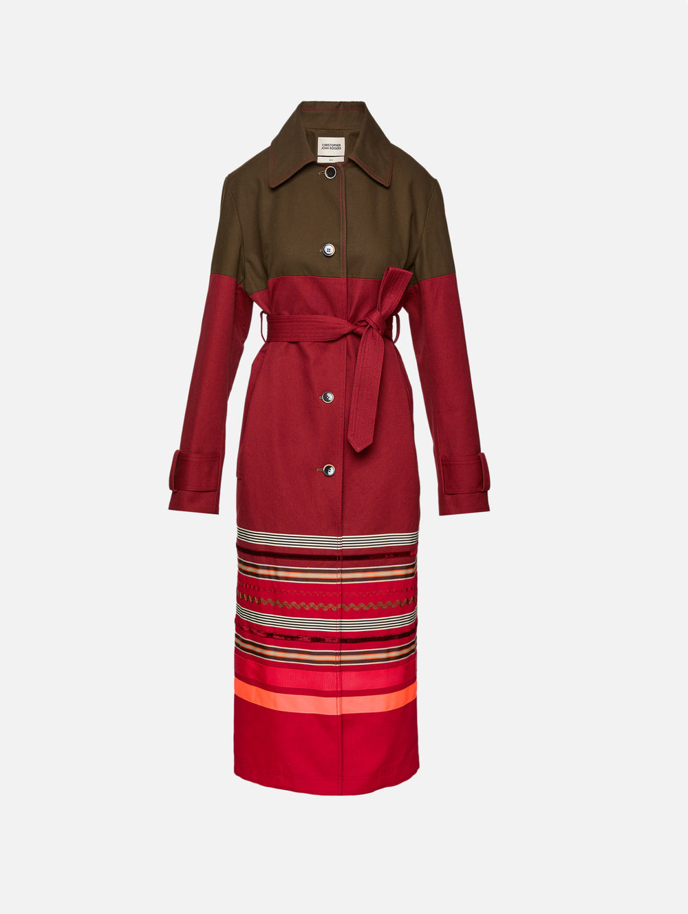 Embroidered Colorblock Car Coat | CHRISTOPHER JOHN ROGERS | elysewalker