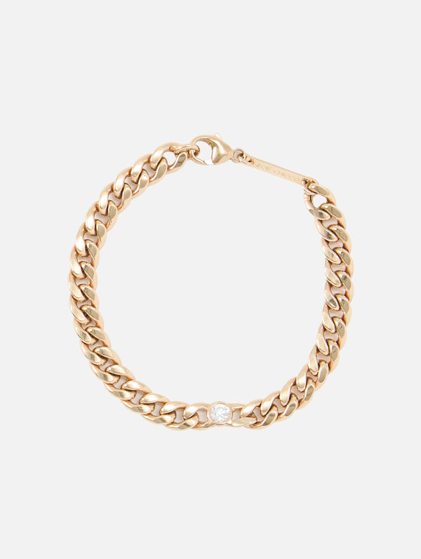Large Curb Chain Bracelet With Floating Diamond | ZOE CHICCO | elysewalker