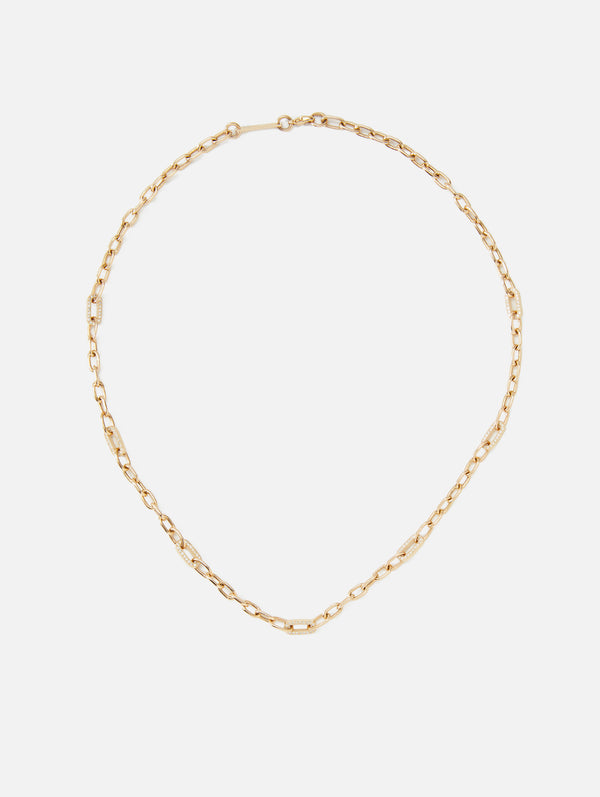 Multi Pave Diamond Link Medium Square Oval Chain Necklace | ZOE CHICCO ...